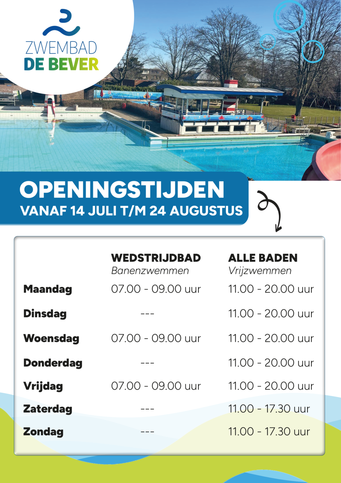 Openingstijden - Zwembad de Bever
